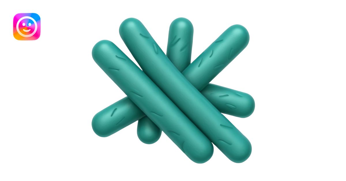 Multiple Lactobacillus bacteria emojis, thick rod shape, teal green ...
