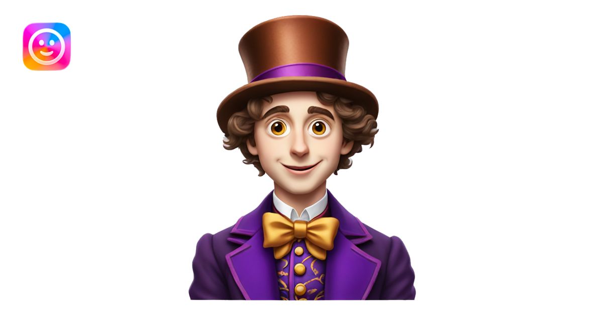 Timothée Chalamet as Willy Wonka, high cheek bones, large face, hat ...