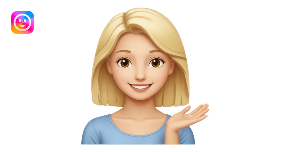 blonde girl in a graceful pose posing for the camera emoji | AI Emoji ...