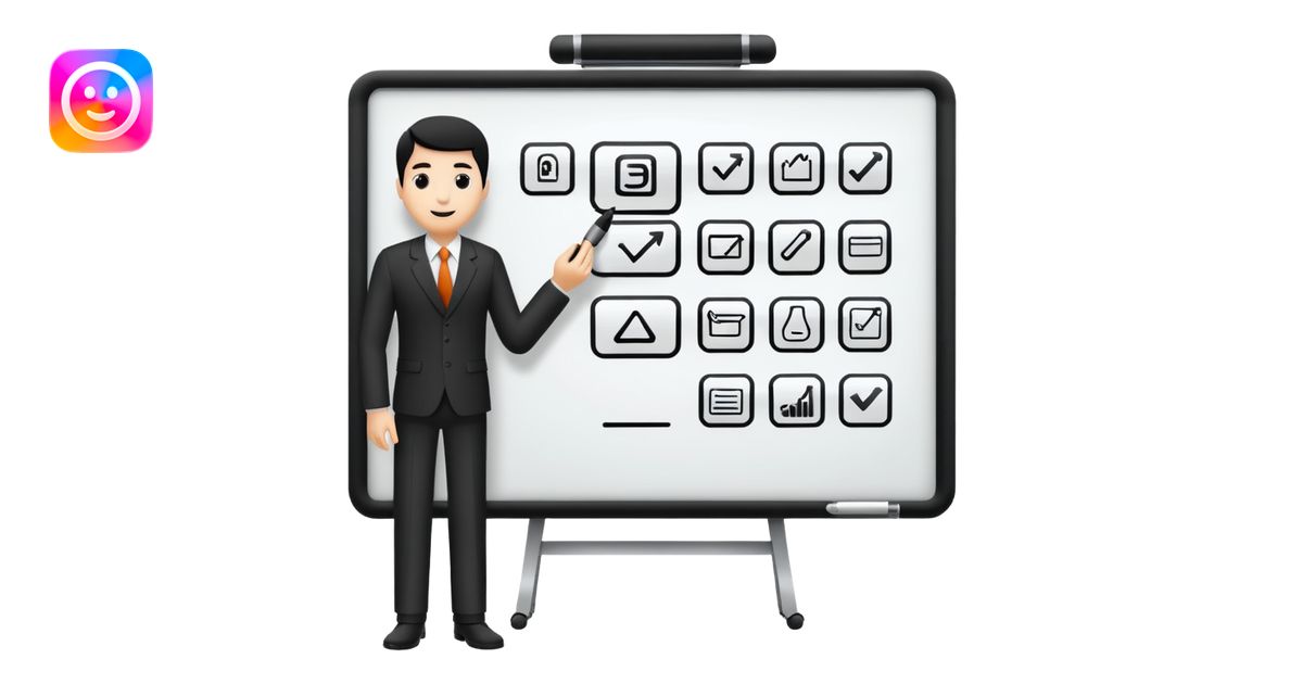 business strategy bord white emoji | AI Emoji Generator