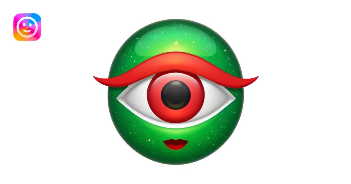 glitter red and green lupa emoji | AI Emoji Generator