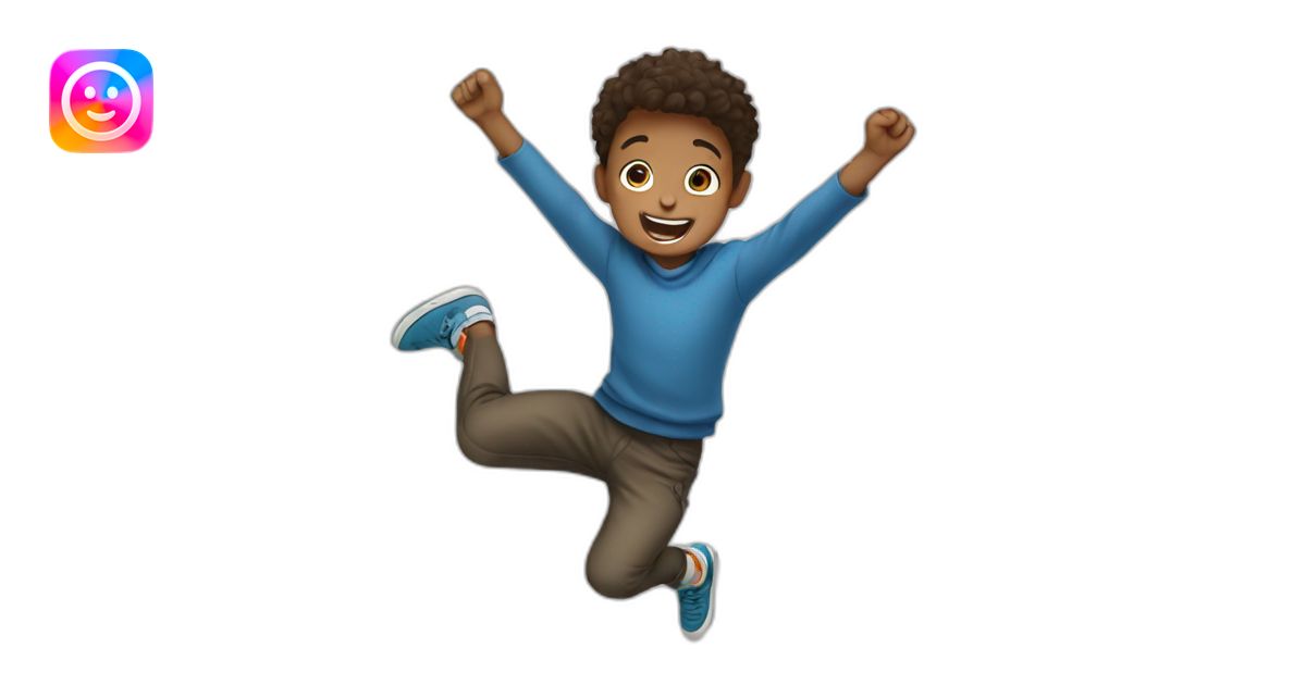 A boy jumping emoji | AI Emoji Generator