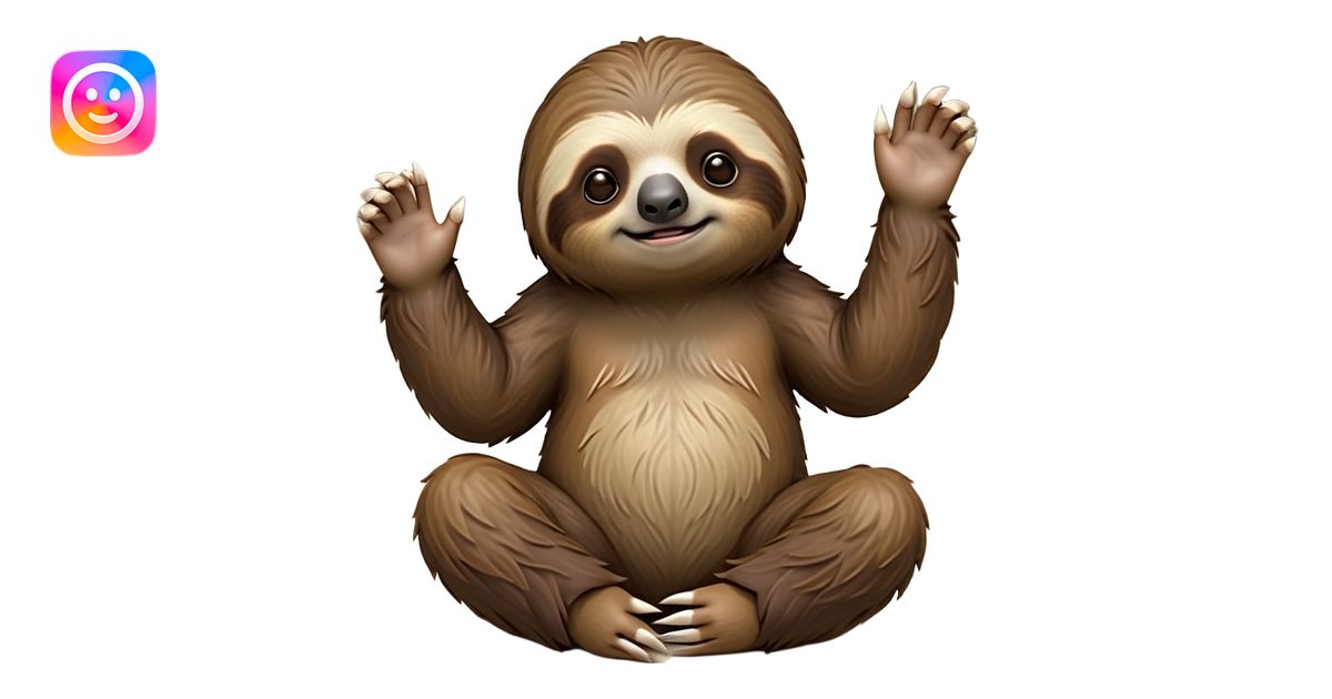 cinematic-sloth-realistic-full-body-sitting-emoji,-long-curved-claws ...