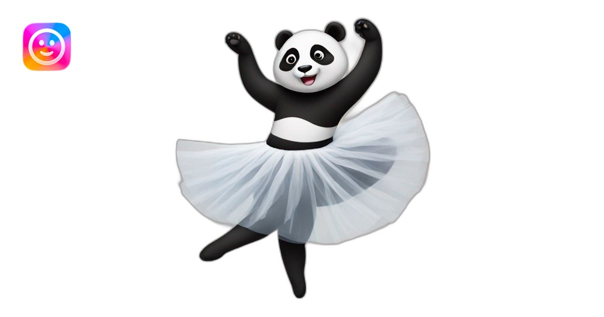 panda dancing ballet with tulle emoji | AI Emoji Generator