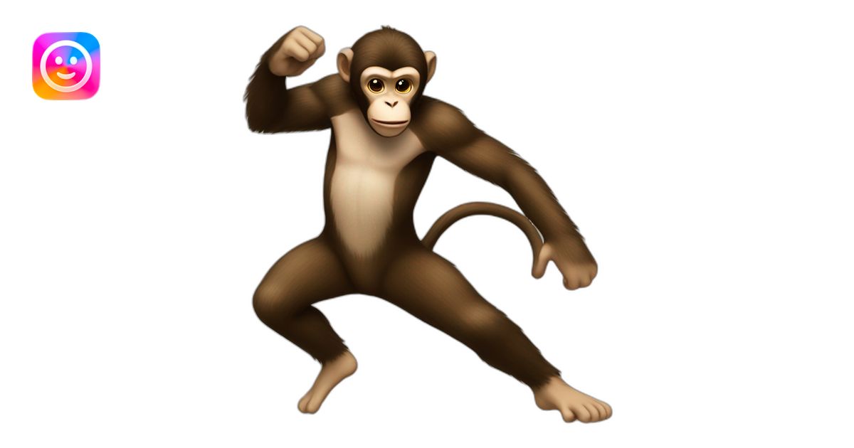 Monkey high kick emoji | AI Emoji Generator