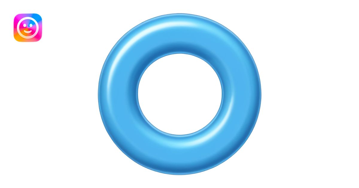 blue ringed-shaped candy with oval inside emoji | AI Emoji Generator