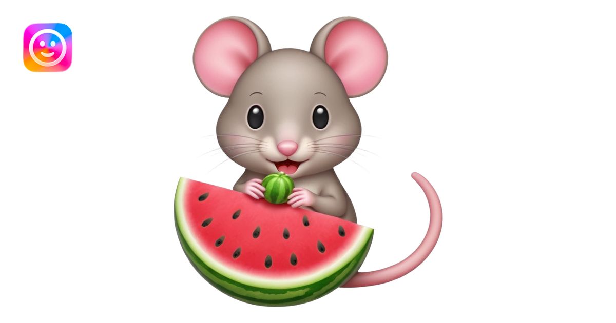 mouse eating watermelon emoji | AI Emoji Generator