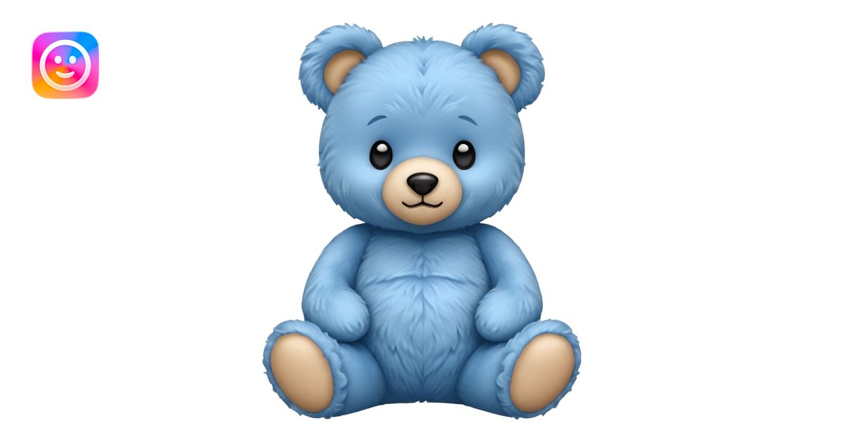 Blue Teddy in different pose emoji | AI Emoji Generator