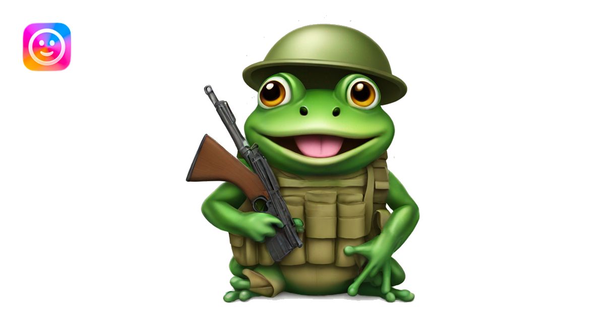 military frog with grenade emoji | AI Emoji Generator