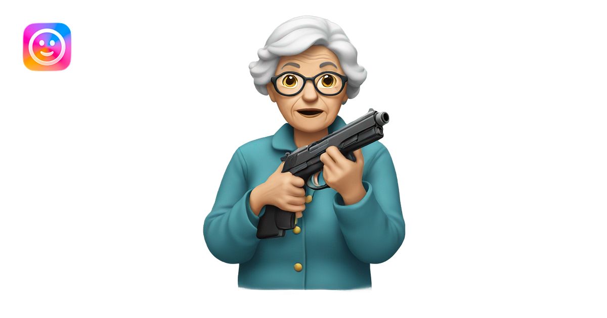 Old lady holding a gun emoji | AI Emoji Generator