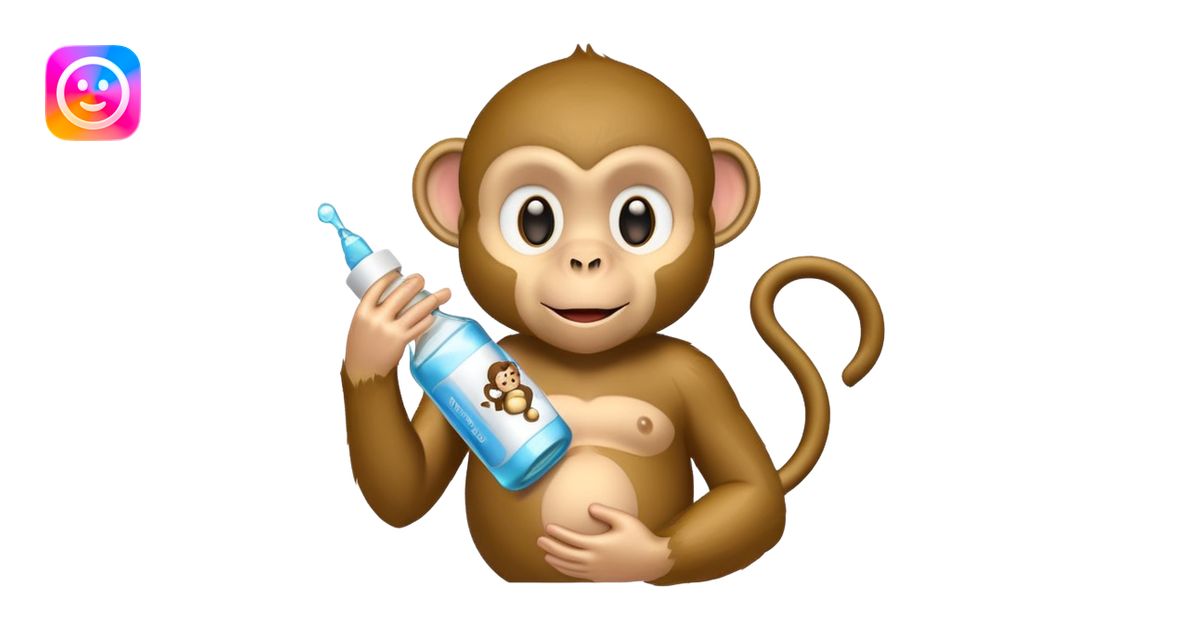 A monkey with baby oil but the baby oil says baby oil on it emoji | AI ...