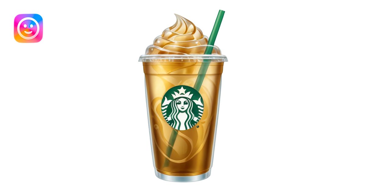 Gold Starbucks iced drink emoji | AI Emoji Generator
