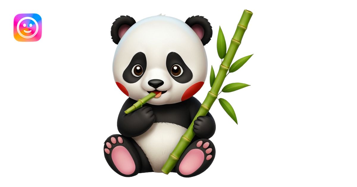 baby panda eating bamboo emoji | AI Emoji Generator