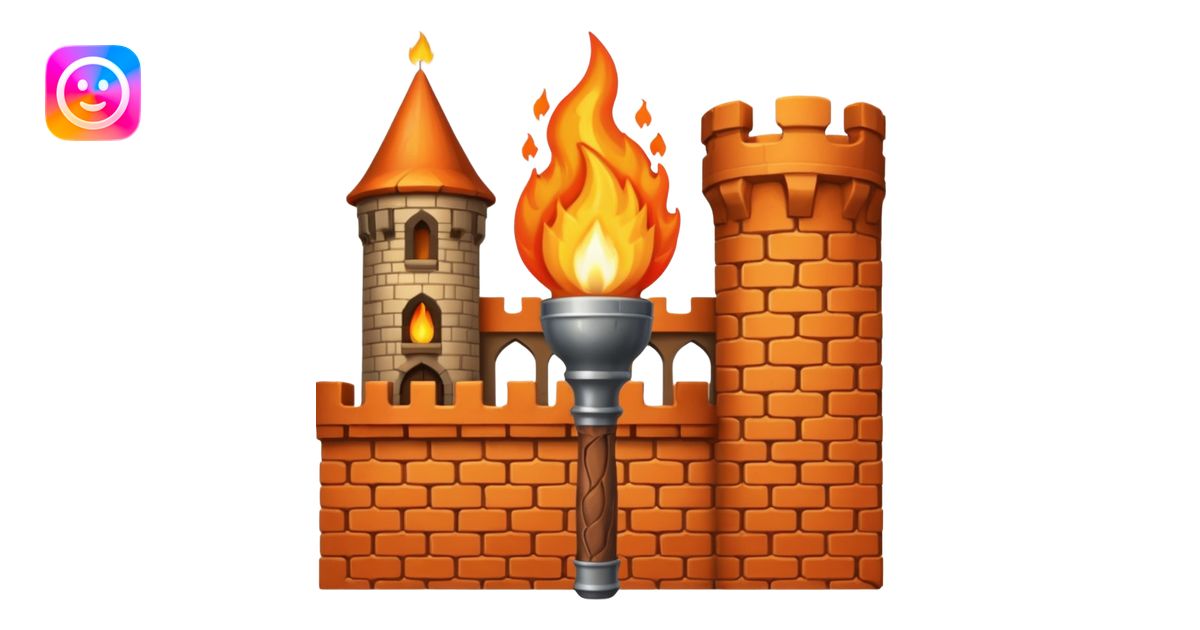 A flaming torch like you'd see in a medieval castle emoji | AI Emoji ...