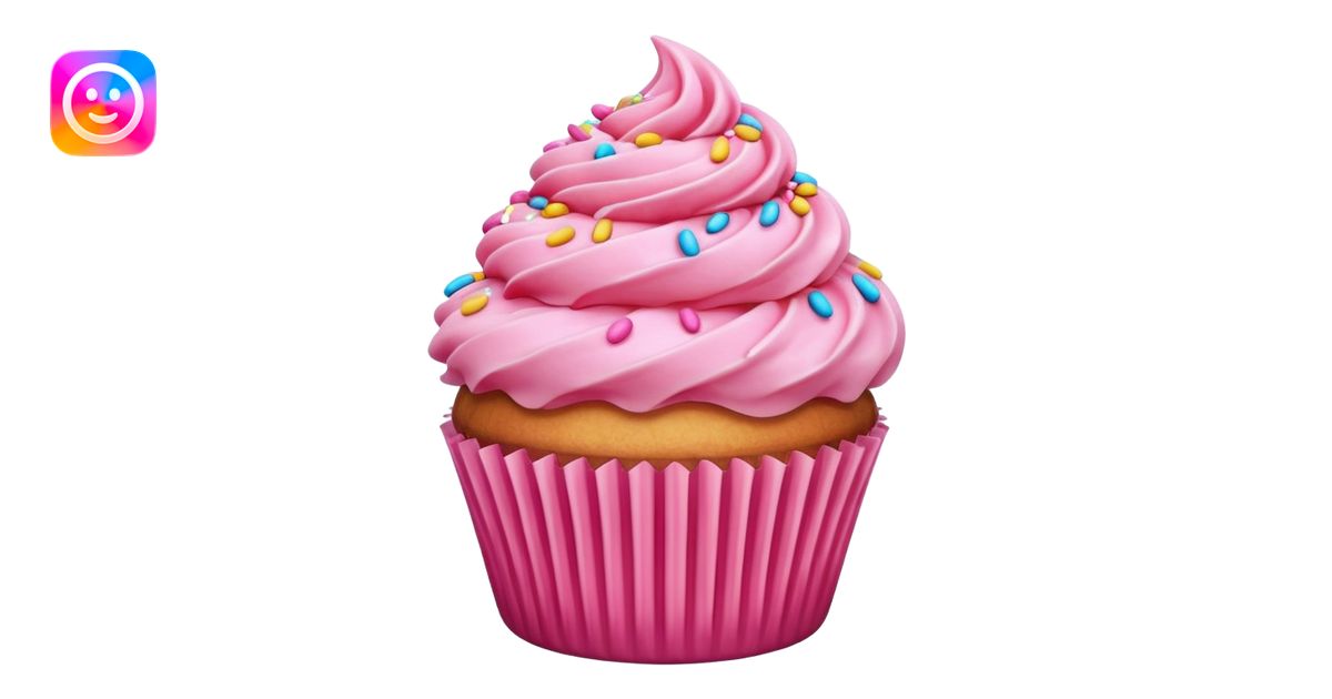 cupcake with pink icing emoji | AI Emoji Generator