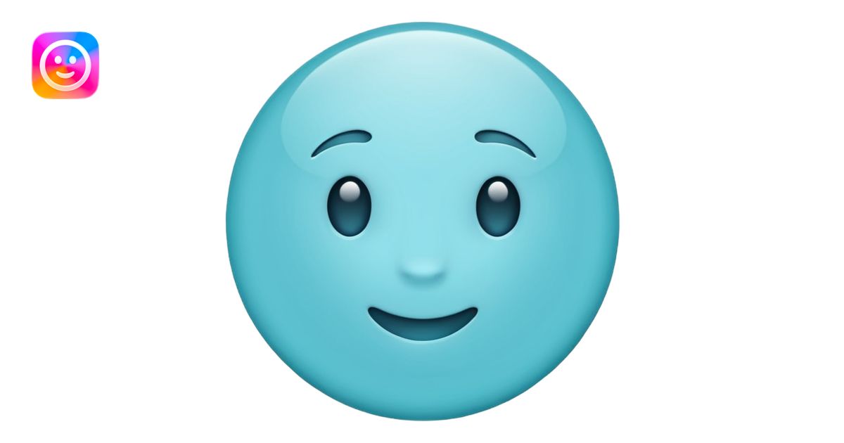 cyan circle plain with shade emoji | AI Emoji Generator
