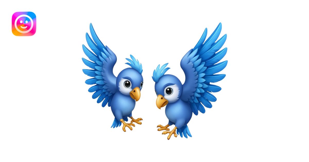 2 blue wings 🪽 left side an md right side emoji | AI Emoji Generator
