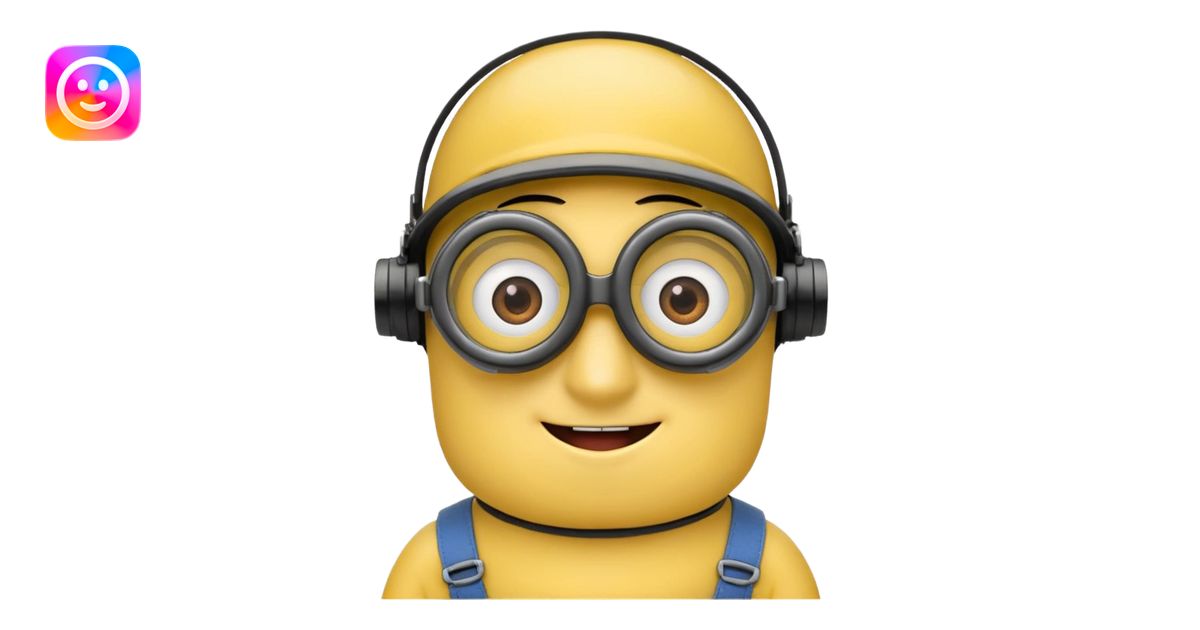 Minion emoji with a round head like normal emojis and a smurk like this ...