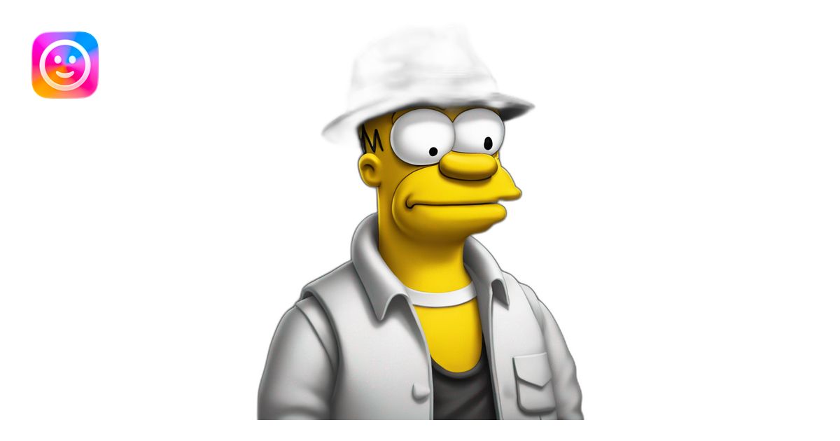 Homer Simpson as a gangster emoji | AI Emoji Generator
