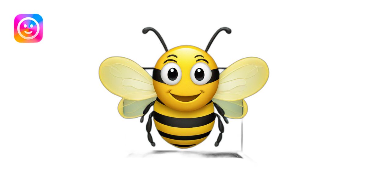 Happy bee at computer emoji | AI Emoji Generator