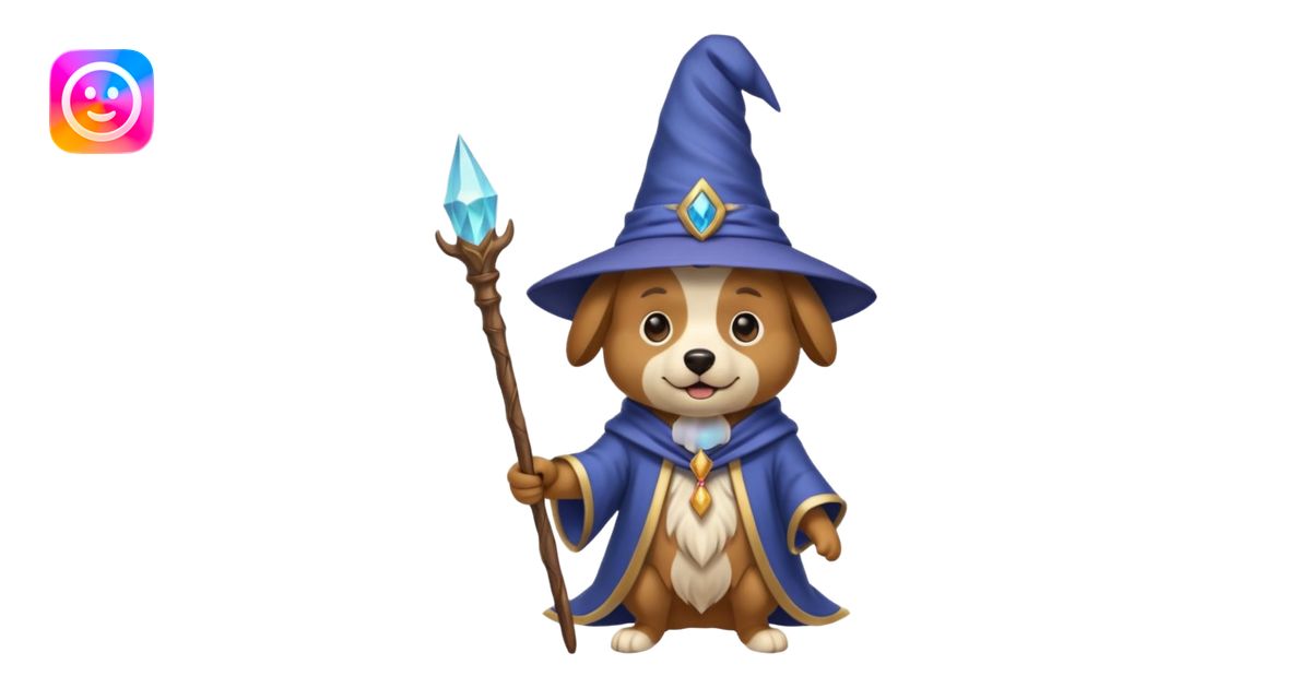 Dog wizard emoji | AI Emoji Generator