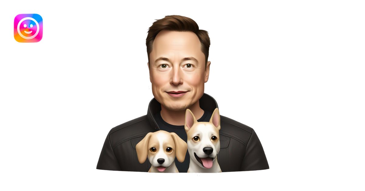 Elon musk with a dog emoji | AI Emoji Generator