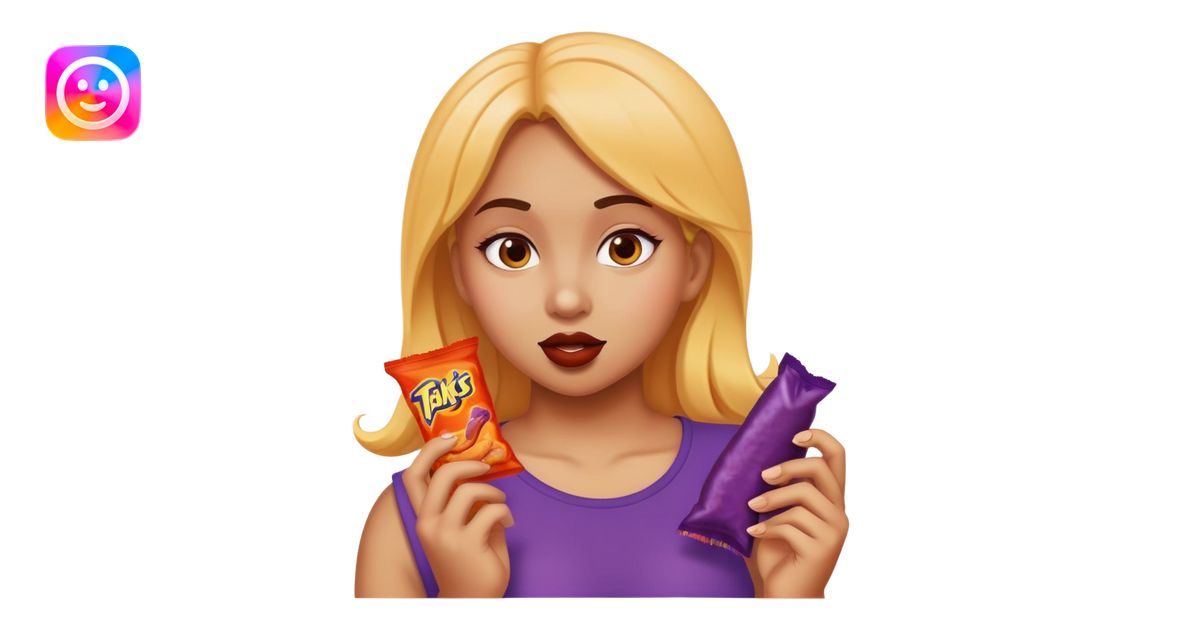 Girl with big booty eating takis emoji | AI Emoji Generator