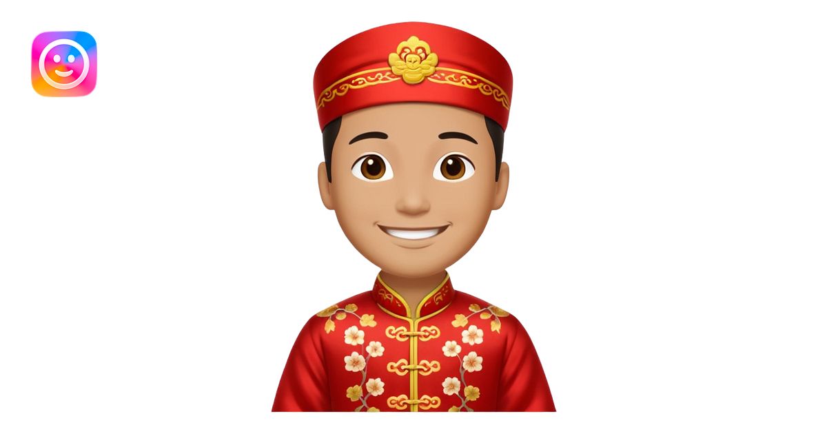 American groom, traditional, culture of chinese, smiley on face. emoji ...