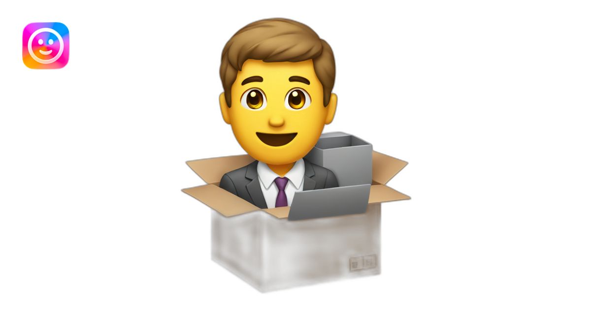 business man sticking out of box emoji | AI Emoji Generator