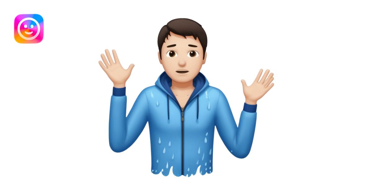 clothed brunette Man drowning with more water and splashes emoji | AI ...