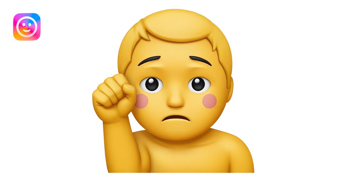 Sad circle face Emoji with fist in the air emoji | AI Emoji Generator