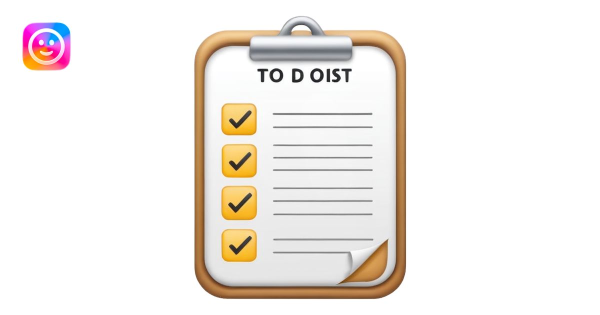 to do list icon. Transparent background emoji | AI Emoji Generator