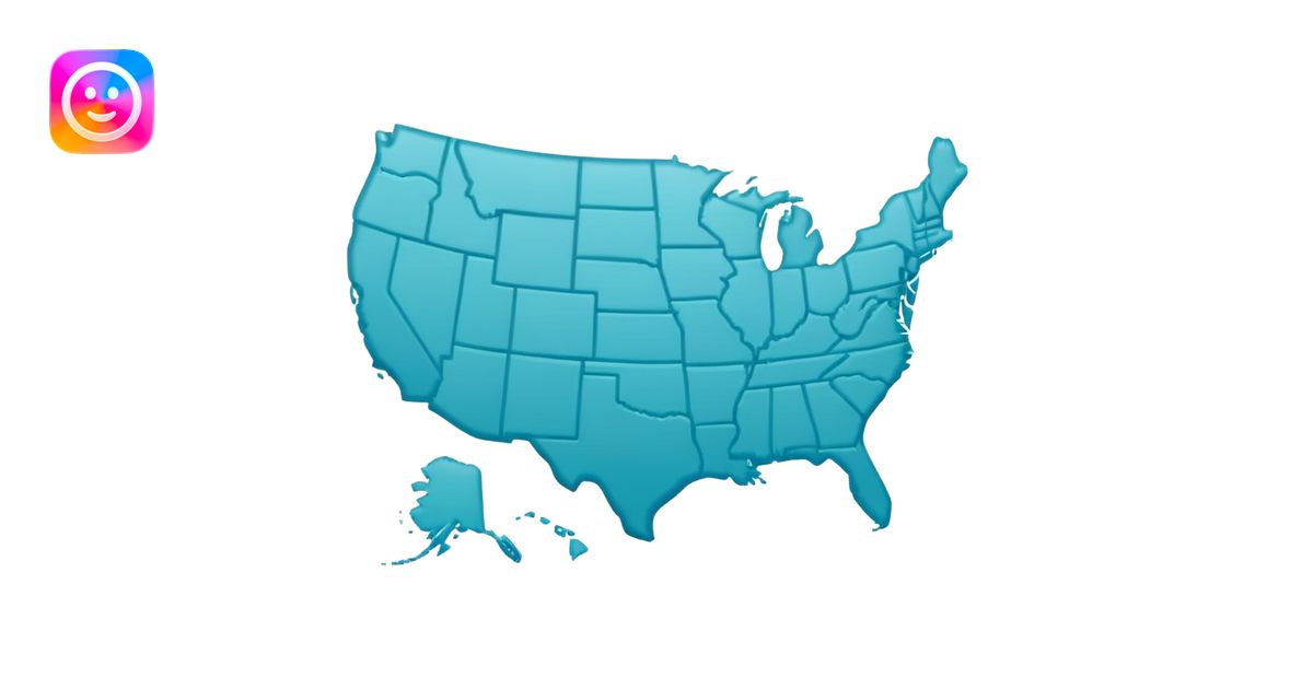 usa usacyan-colored map icon emoji | AI Emoji Generator