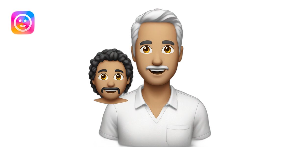 A middle-aged man with a stubble and black and white hair in a white ...