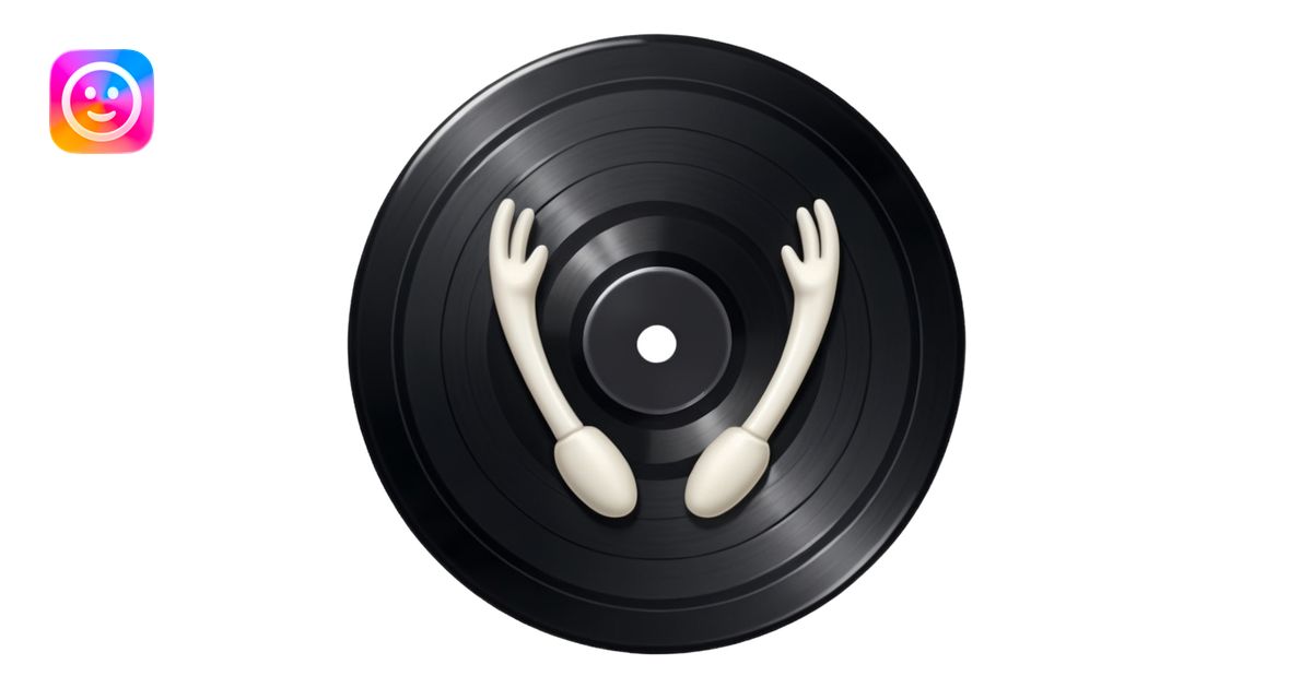 A vynil of Conan Gray's wishbone emoji | AI Emoji Generator
