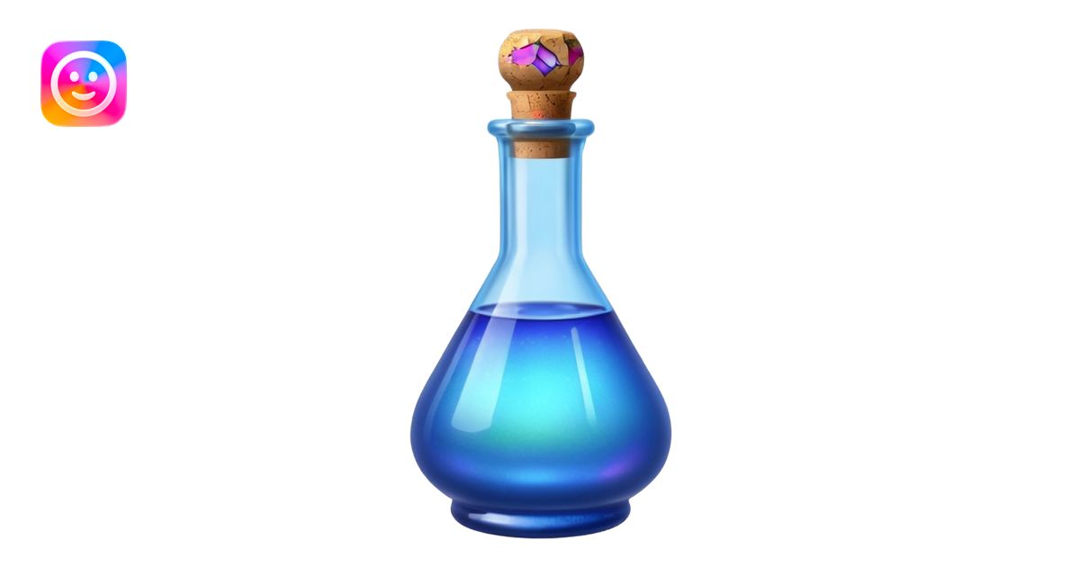Minimalistic Blue Potion emoji | AI Emoji Generator