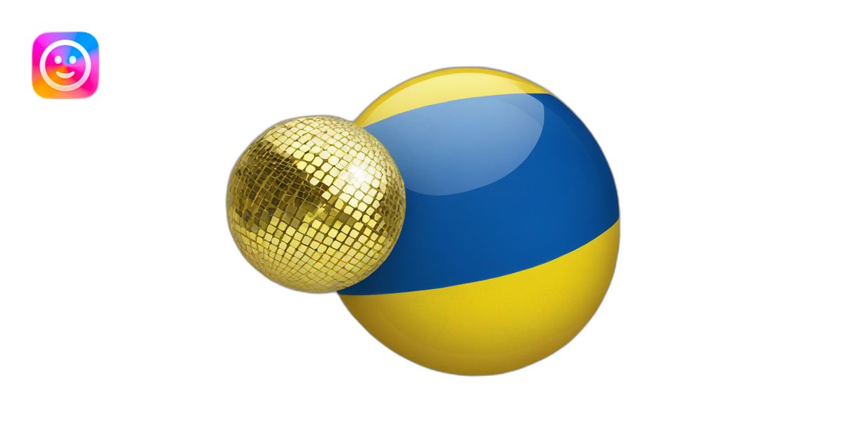 Swedish flag with disco ball emoji | AI Emoji Generator