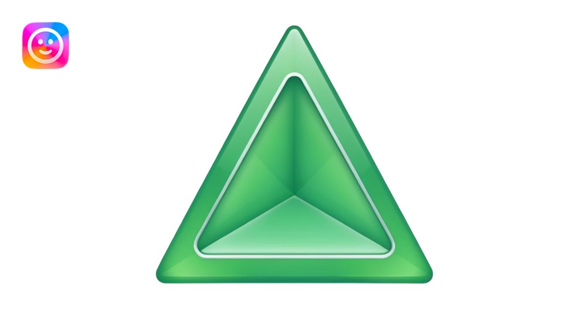 A green upside down triangle emoji | AI Emoji Generator