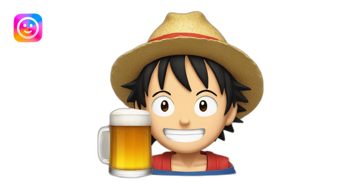 Luffy beer emoji | AI Emoji Generator
