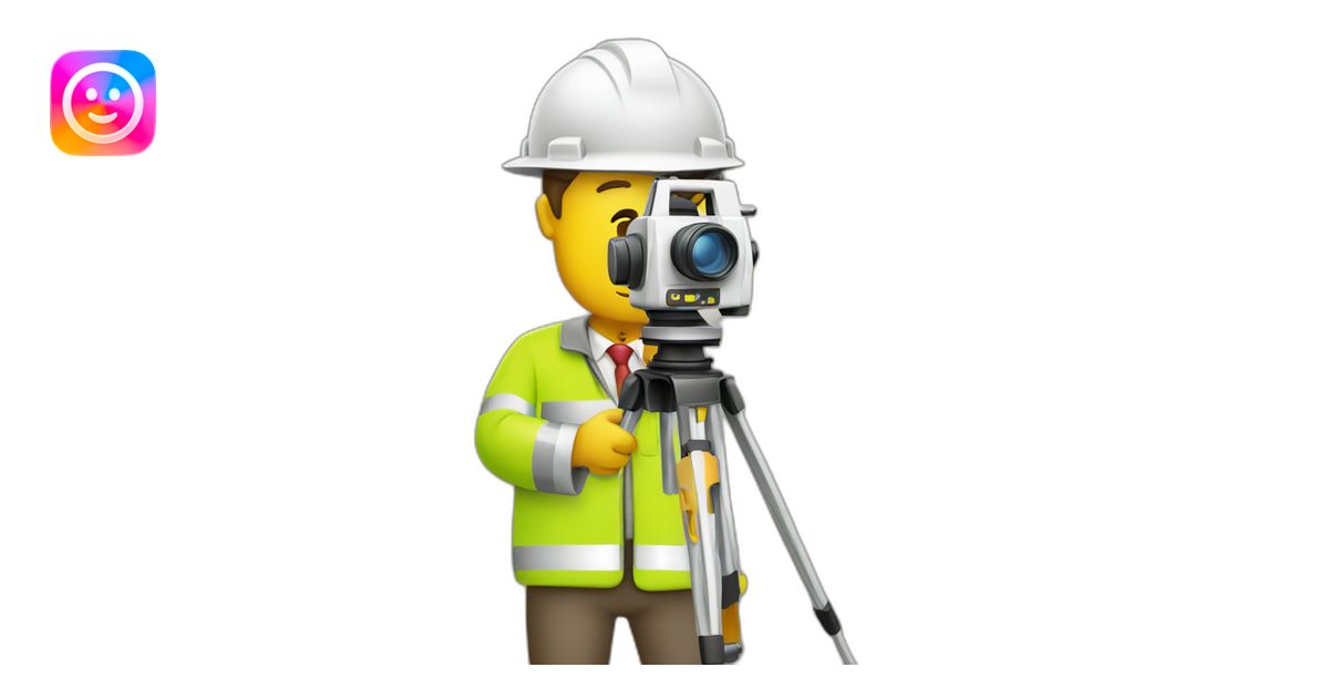 Land surveyor with total station emoji | AI Emoji Generator