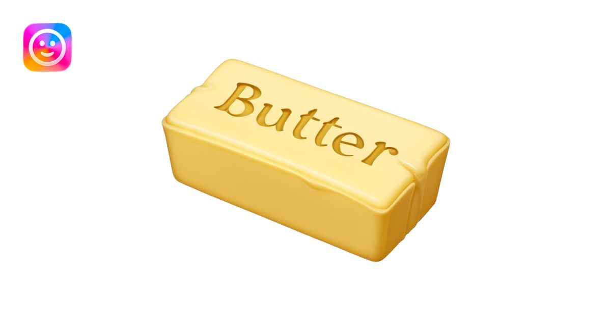 Create an image with butter and text that says butter emoji | AI Emoji ...