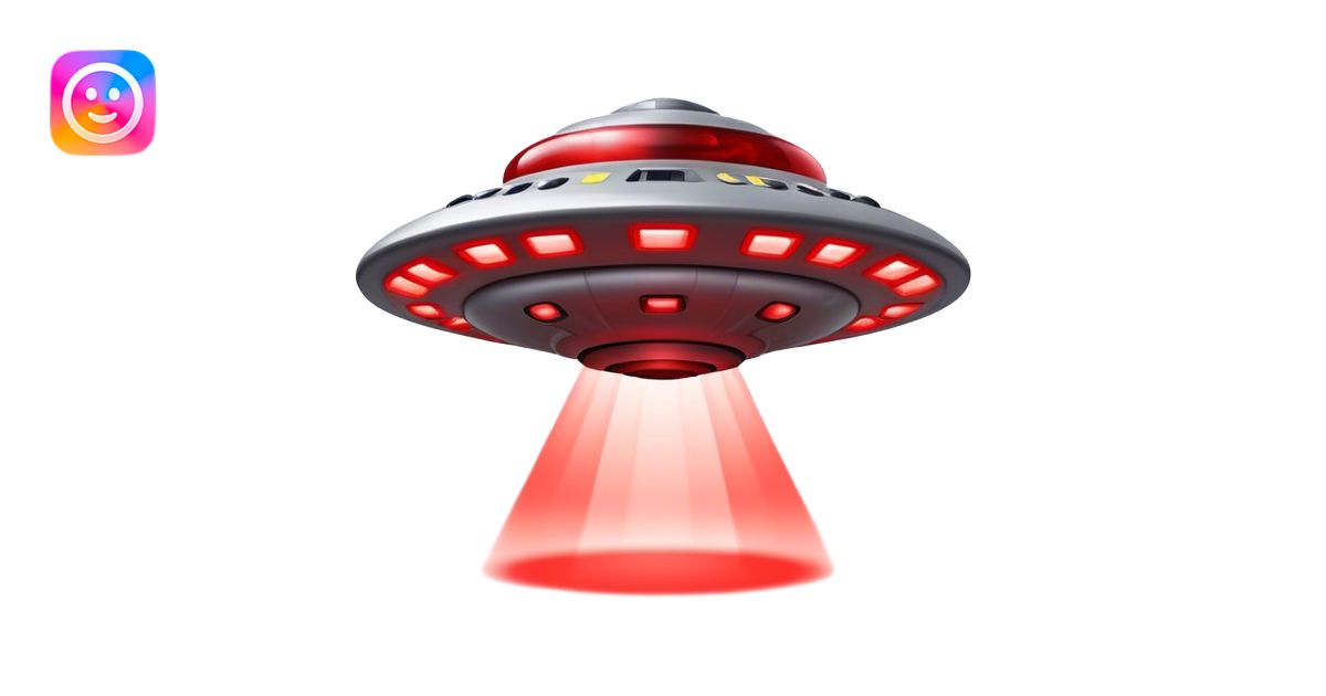 UFO red lights tilted emoji | AI Emoji Generator