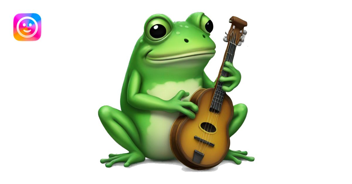 very sad frog that is crying with a banjo emoji | AI Emoji Generator