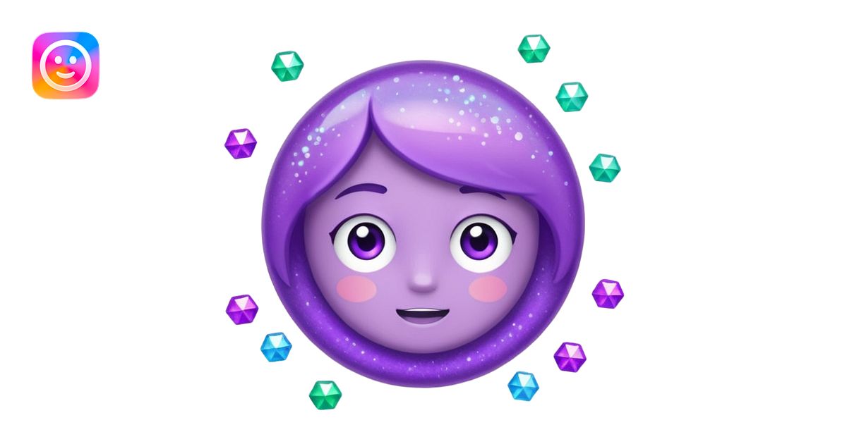 glitter purple and cian ! emoji | AI Emoji Generator