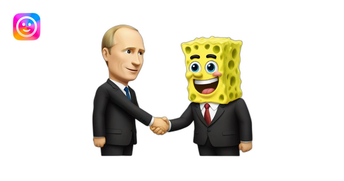 Putin handshake with spongebob emoji | AI Emoji Generator