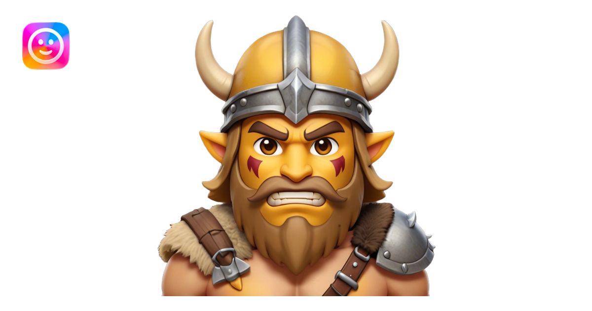 Clash of Clans aesthetic friendly Barbarian Portrait Emoji, Poised and ...
