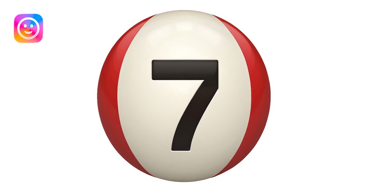 Pool table ball with the number 7 only one number emoji | AI Emoji ...