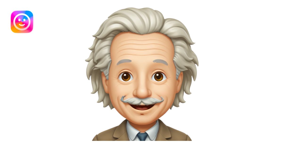 Einstein guiñando un ojo emoji | AI Emoji Generator