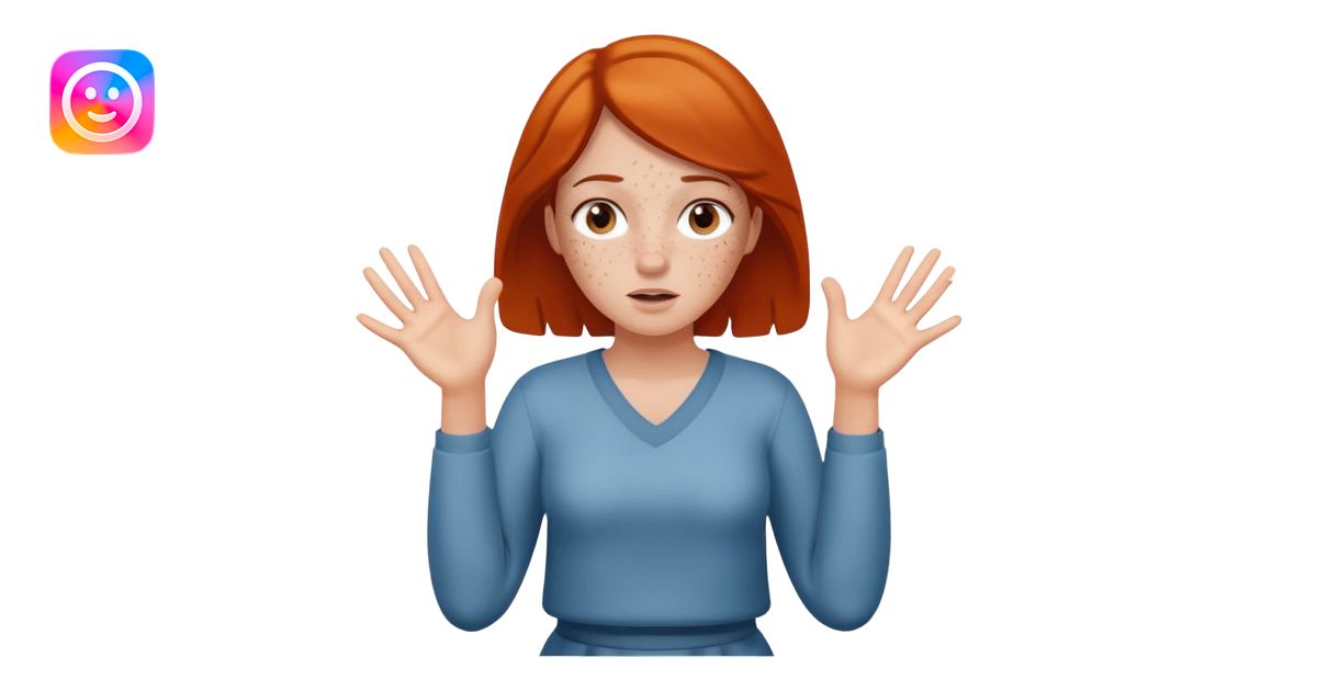 girl shrugging with 6 over one hand and 7 over the other hand emoji ...