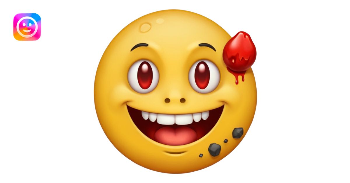 a cursed yellow emoji circle with rock on hands and he looks super ...